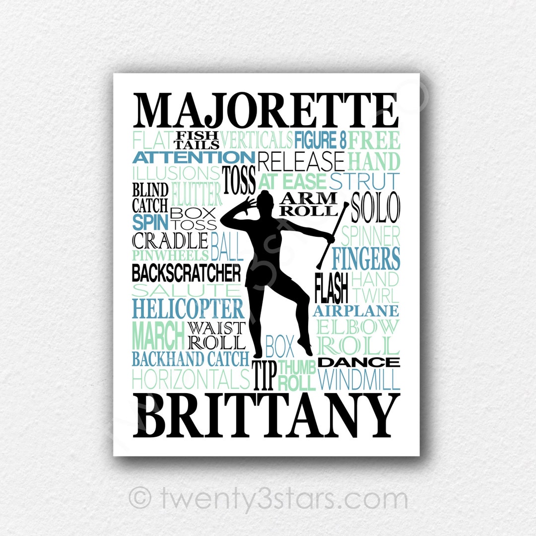Custom Majorette Poster, Gift Formajorette, Drum Major Gift, Drum ...