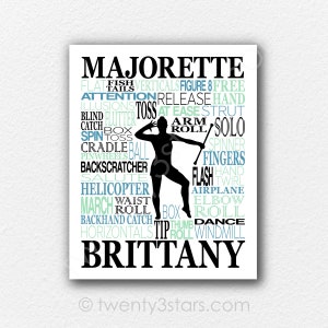 Custom Majorette Poster, Gift Formajorette, Drum Major Gift, Drum ...