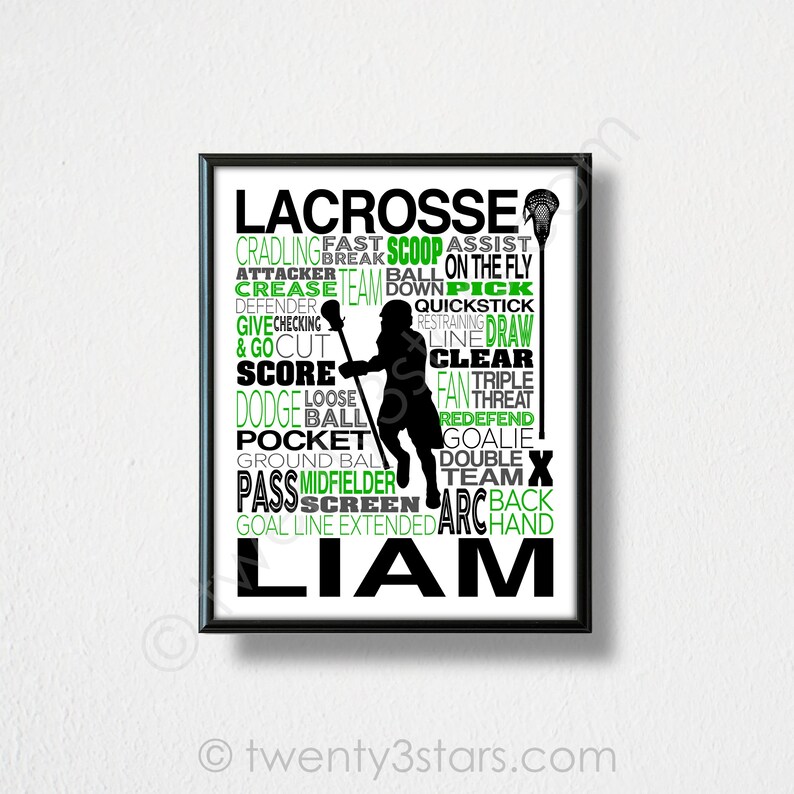 Lacrosse Typography Poster Boy's Lacrosse Gift Lacrosse - Etsy