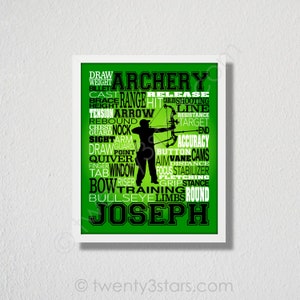 Archery Typography Poster, Gift for Archer, Archery Art Print, Archery ...