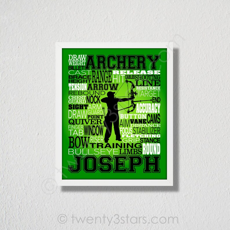 Archery Typography Poster Gift for Archer Archery Art Print - Etsy