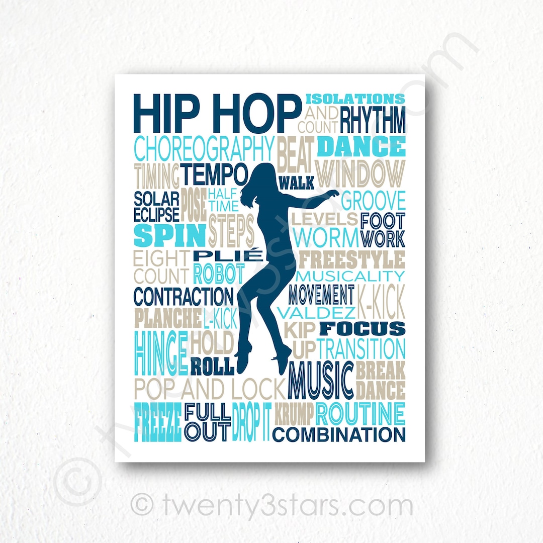 Hip Hop Dance Word Art, Hip Hop Dance Art, Custom Gift for Dancer, Hip ...
