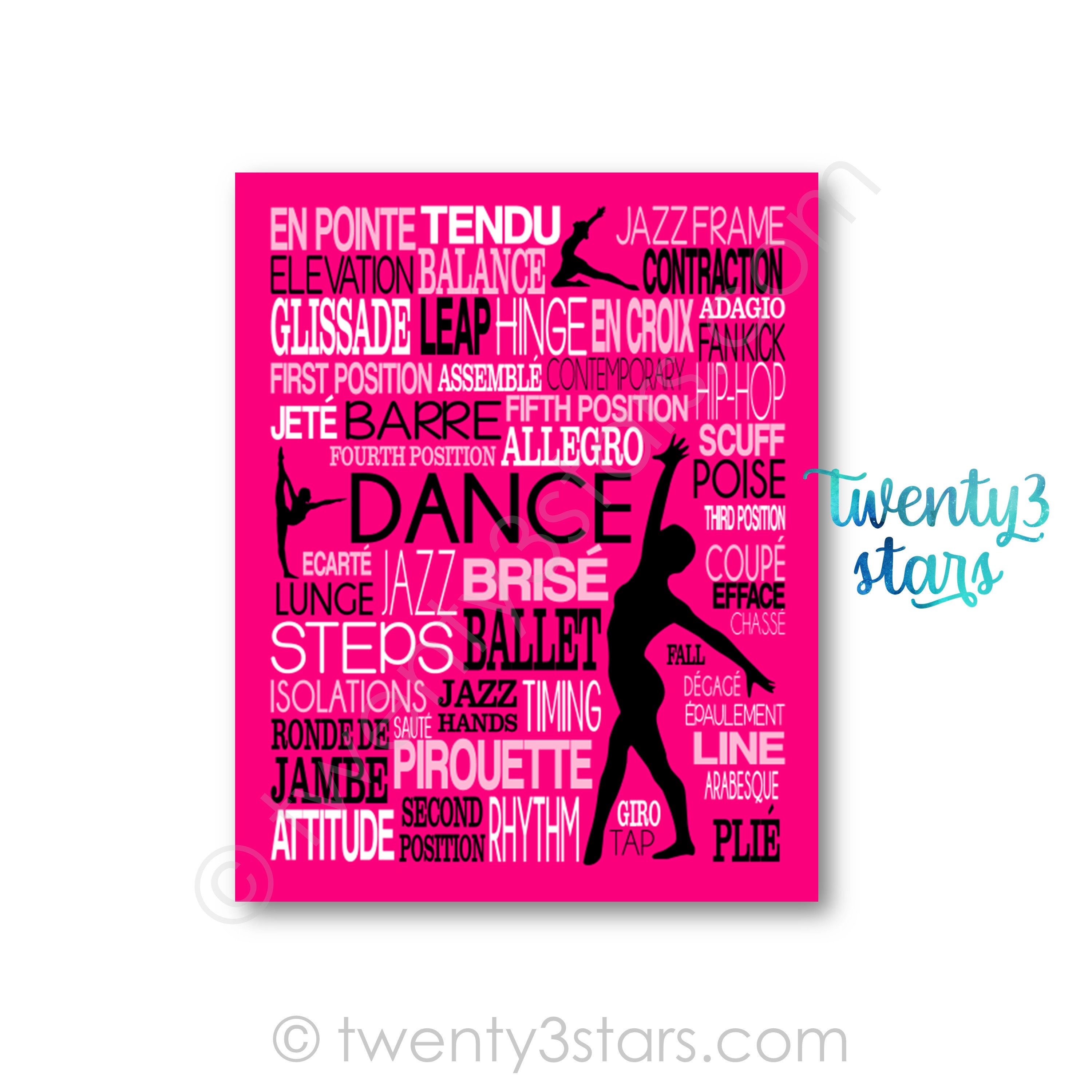 Dance Word Art Gift for Dancer Dance Team Art Dance Team | Etsy