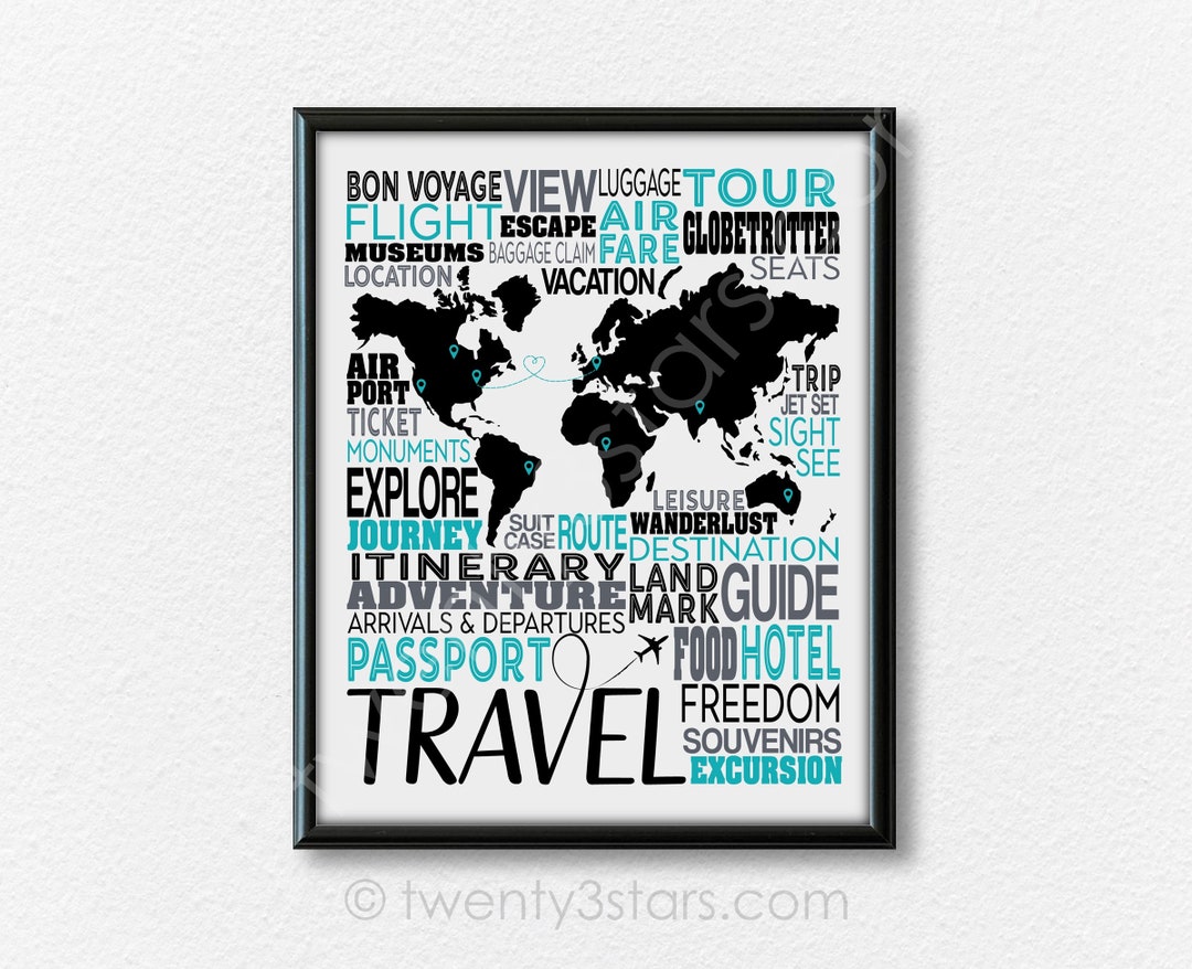 Traveler Word Art Globetrotter Gift Travel Word Art Gift - Etsy