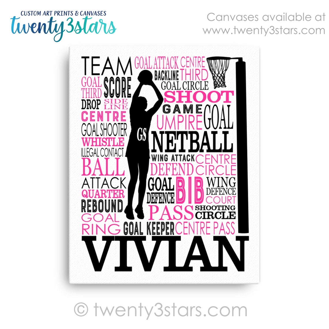 Netball Poster Typography Girls Netball Art Netball Team - Etsy