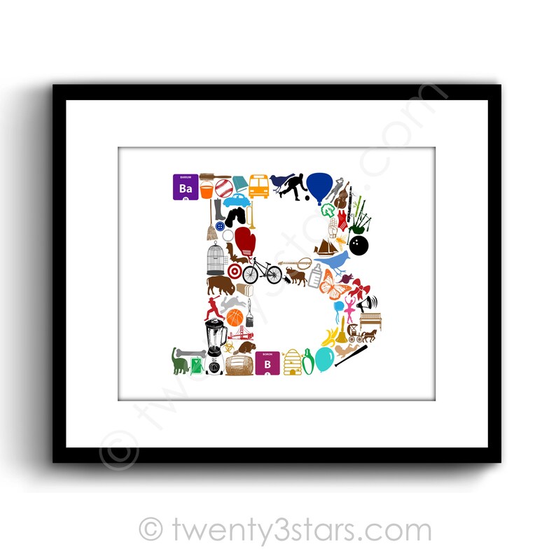 Letter B Poster Letter B is for Art B Nursery Wall Art - Etsy