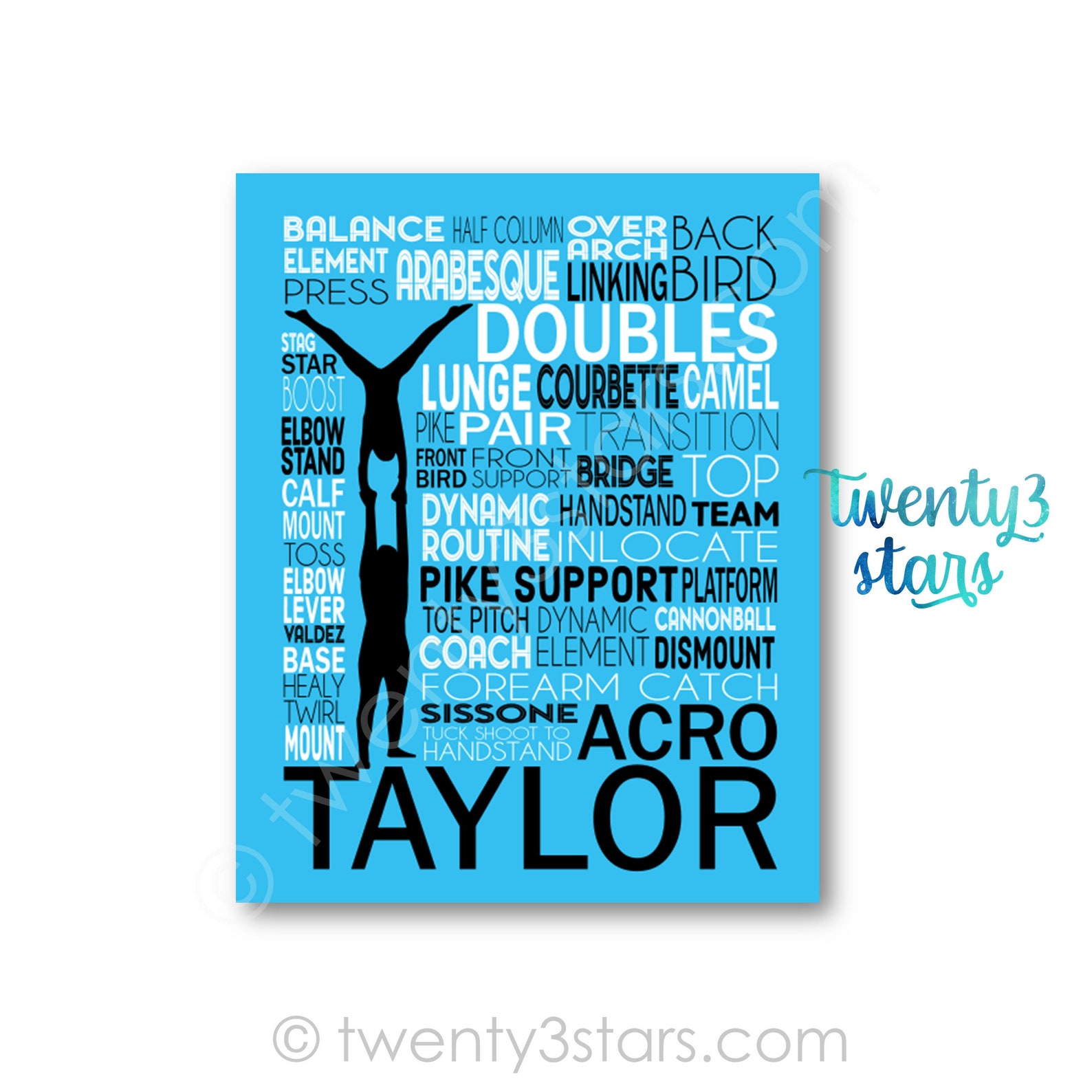 Acro Trio Poster Acro Trio Art Acro Gymnastics Gift Gift - Etsy UK