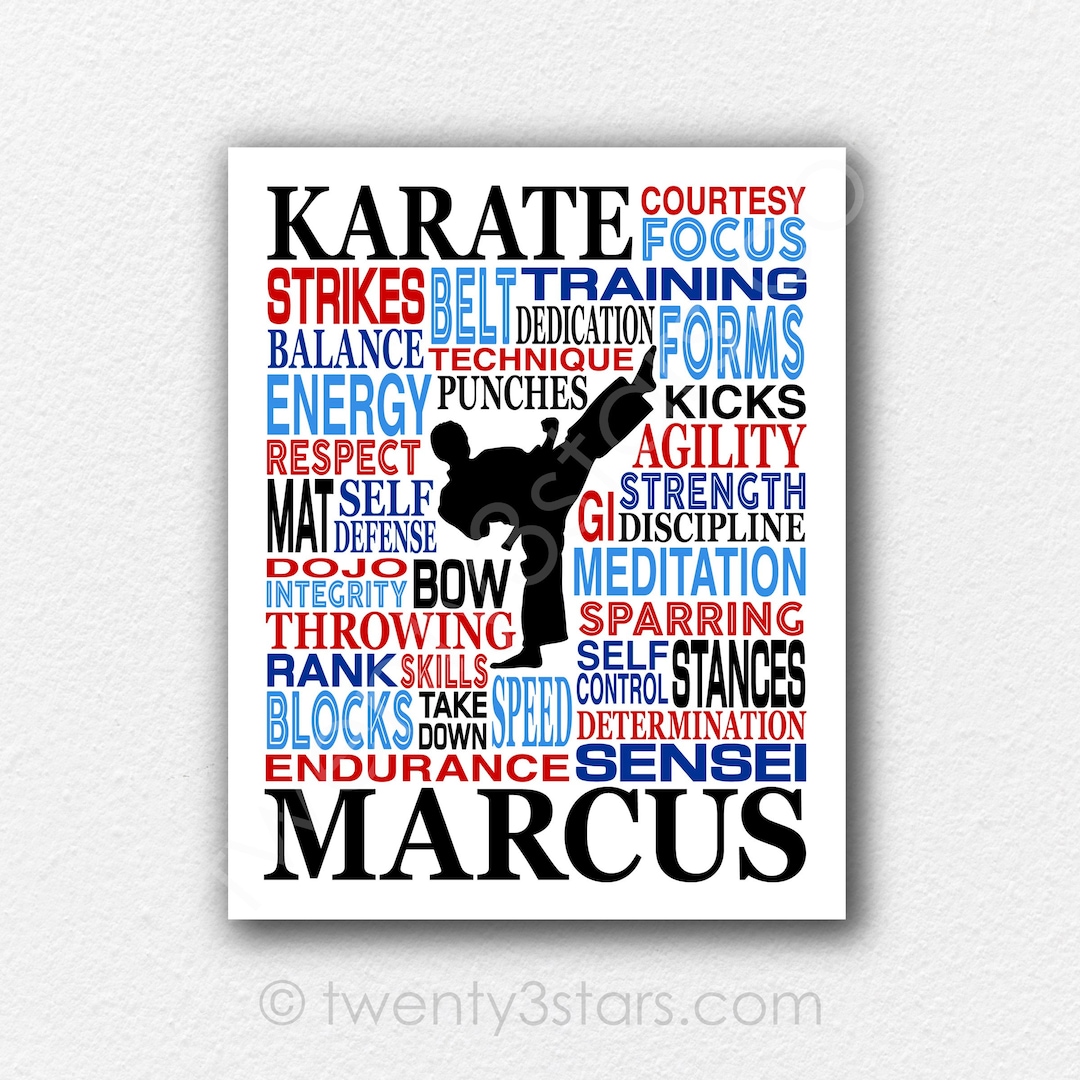 Karate Word Art, Karate Gift, Karate Coach Gift, Gift for Martial ...