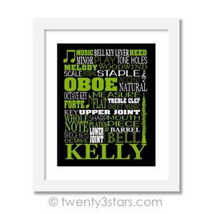Oboe Typography Poster Oboist Gift Oboe Player Art Oboe | Etsy