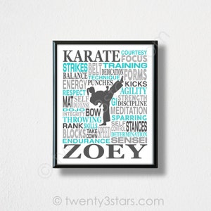 Custom Karate Typography Art Print: Martial Arts Gift - Etsy