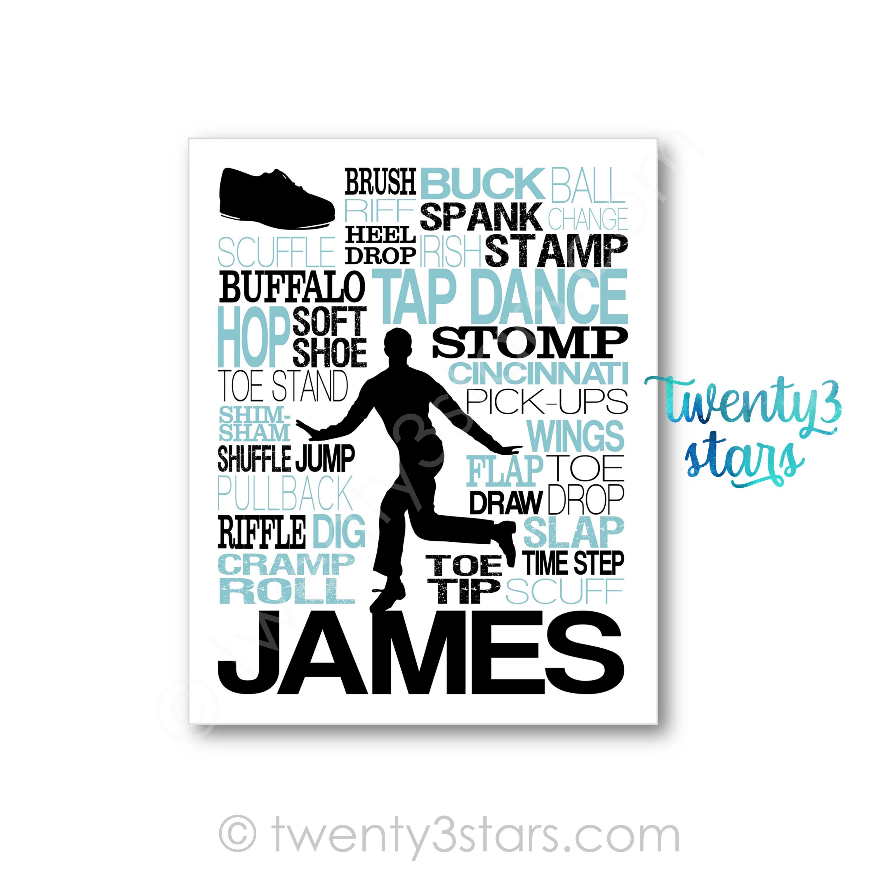 Tap Dance Typography Poster Tap Dancer Art Tap Dancer Gift | Etsy