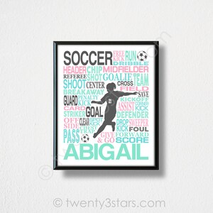 Girl's Soccer Poster, Girls Soccer Typography, Gift for Soccer Players ...