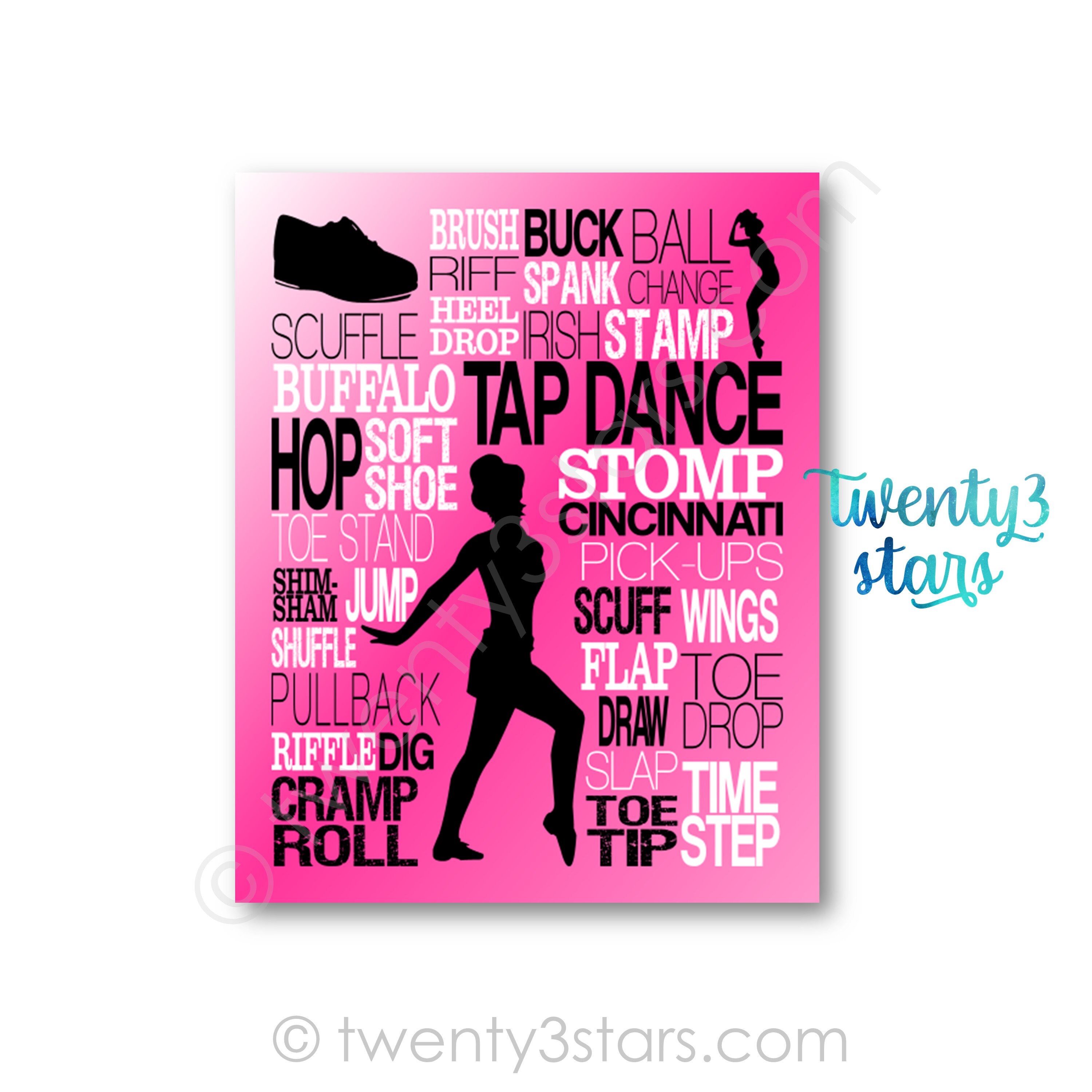 Tap Dance Word Art Tap Dancer Art Tap Dancer Gift Tap | Etsy