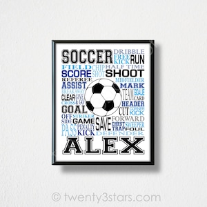 Girl's Soccer Poster, Girls Soccer Typography, Gift for Soccer Players ...