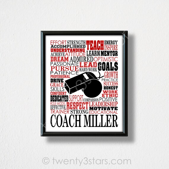 Coach Word Art Coaching Gift Teacher Poster Coach Art Gift | Etsy
