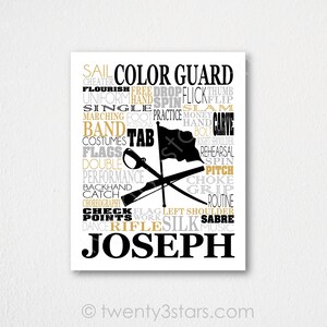 Colorguard Flag Word Art, Color Guard Art, Color Guard Team Gift, Gift ...