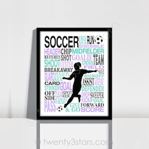 Girl's Soccer Poster, Girls Soccer Typography, Gift for Soccer Players ...