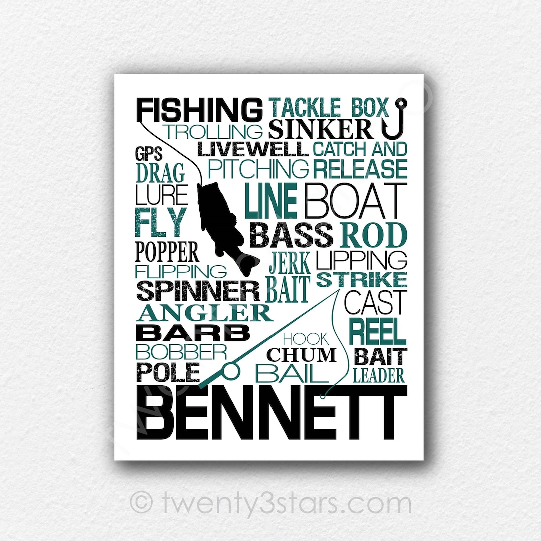 Custom Fishing Poster, Fisherman Art, Fisherman Gift, Fly Fishing Gift ...