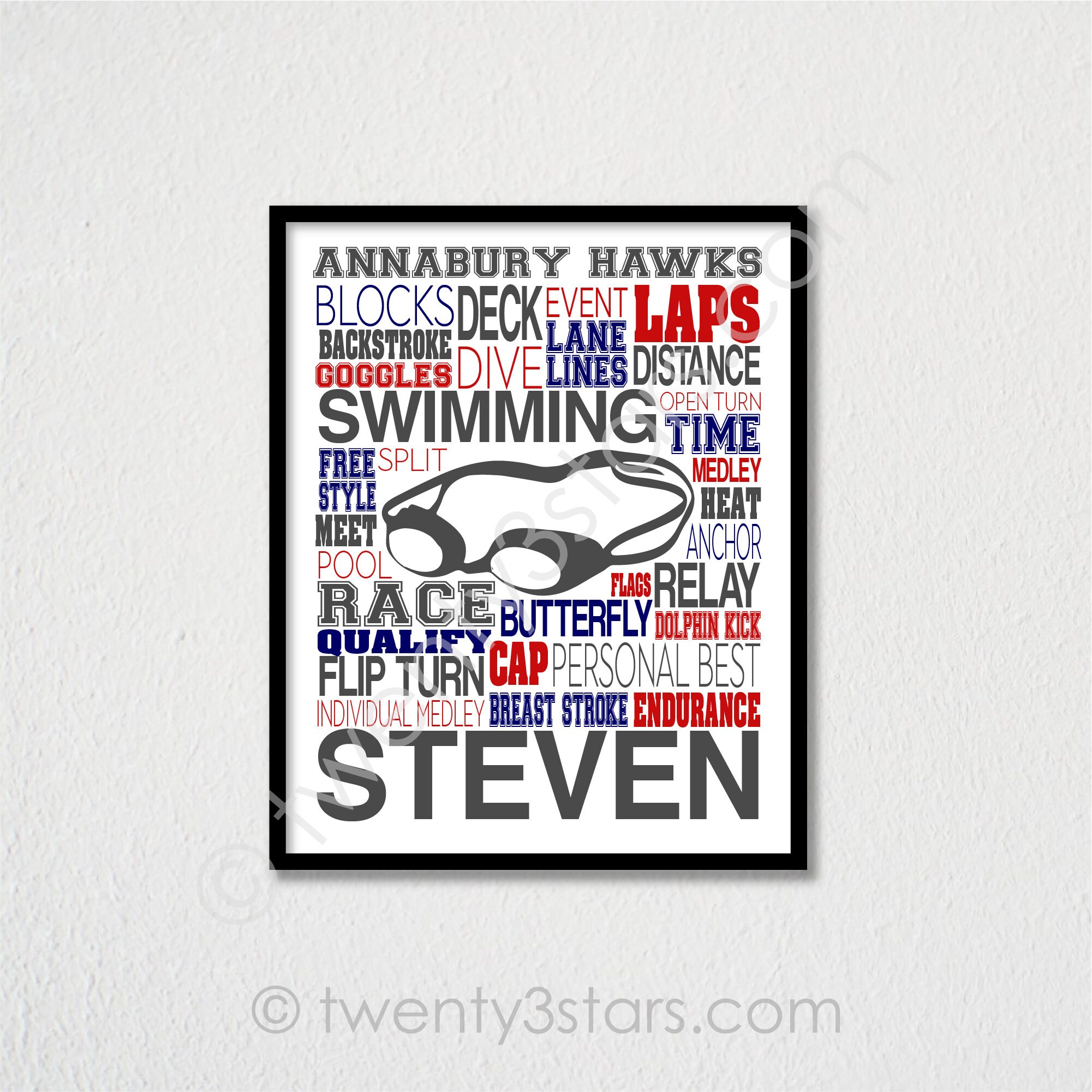 Personalized Swimming Word Art Custom Swimmer Poster Art - Etsy Australia
