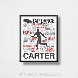 Men's Tap Dance Poster, Boys Tap Dancer Art, Men's Tap Gift, Male Tap ...