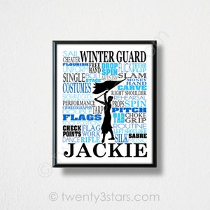 Custom Colorguard Team Poster: Personalized Color Guard Art Print - Etsy