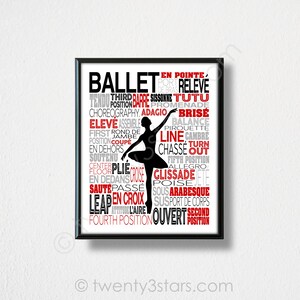 Ballerina Word Art Ballet Wall Art Personalized Gift for - Etsy