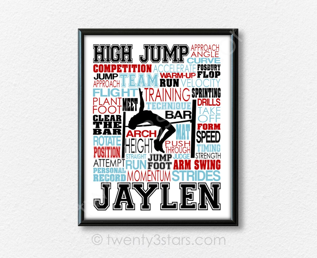 High Jump Gift High Jump Typography Poster Track and Field - Etsy