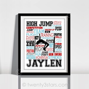High Jump Gift, High Jump Typography Poster, Track and Field Art, Track ...