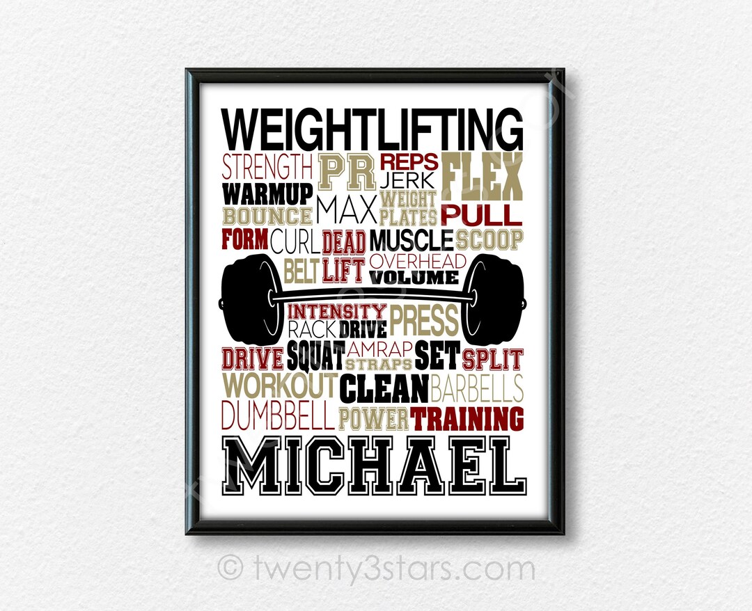 Custom Weightlifting Poster Body Builder Wall Art Weight - Etsy