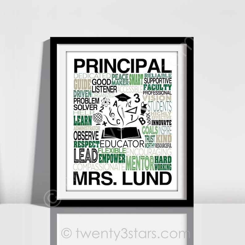 Personalized Principal Poster Educator Gift Gift for School - Etsy
