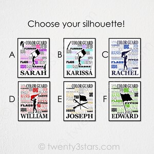 Custom Colorguard Team Poster: Personalized Color Guard Art Print - Etsy