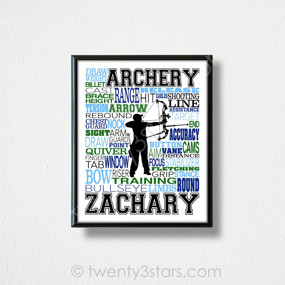 Archery Typography Poster Gift for Archer Archery Art Print - Etsy