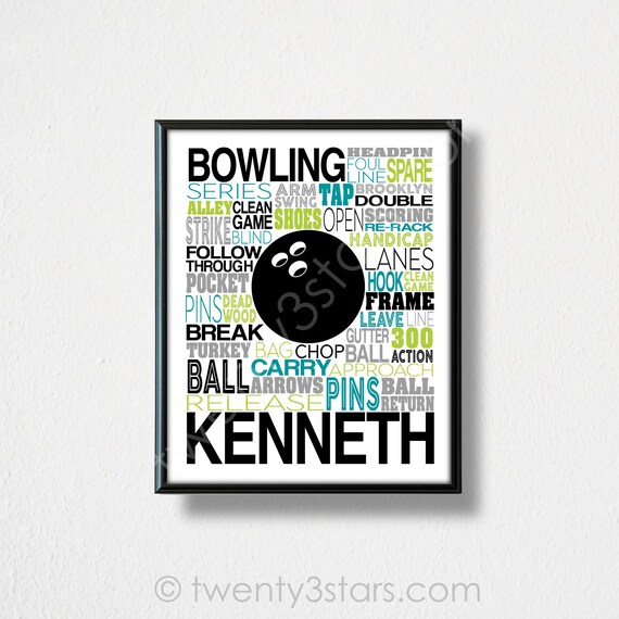 Bowling Word Art Poster Bowling Lover Gift Bowling Team - Etsy.de