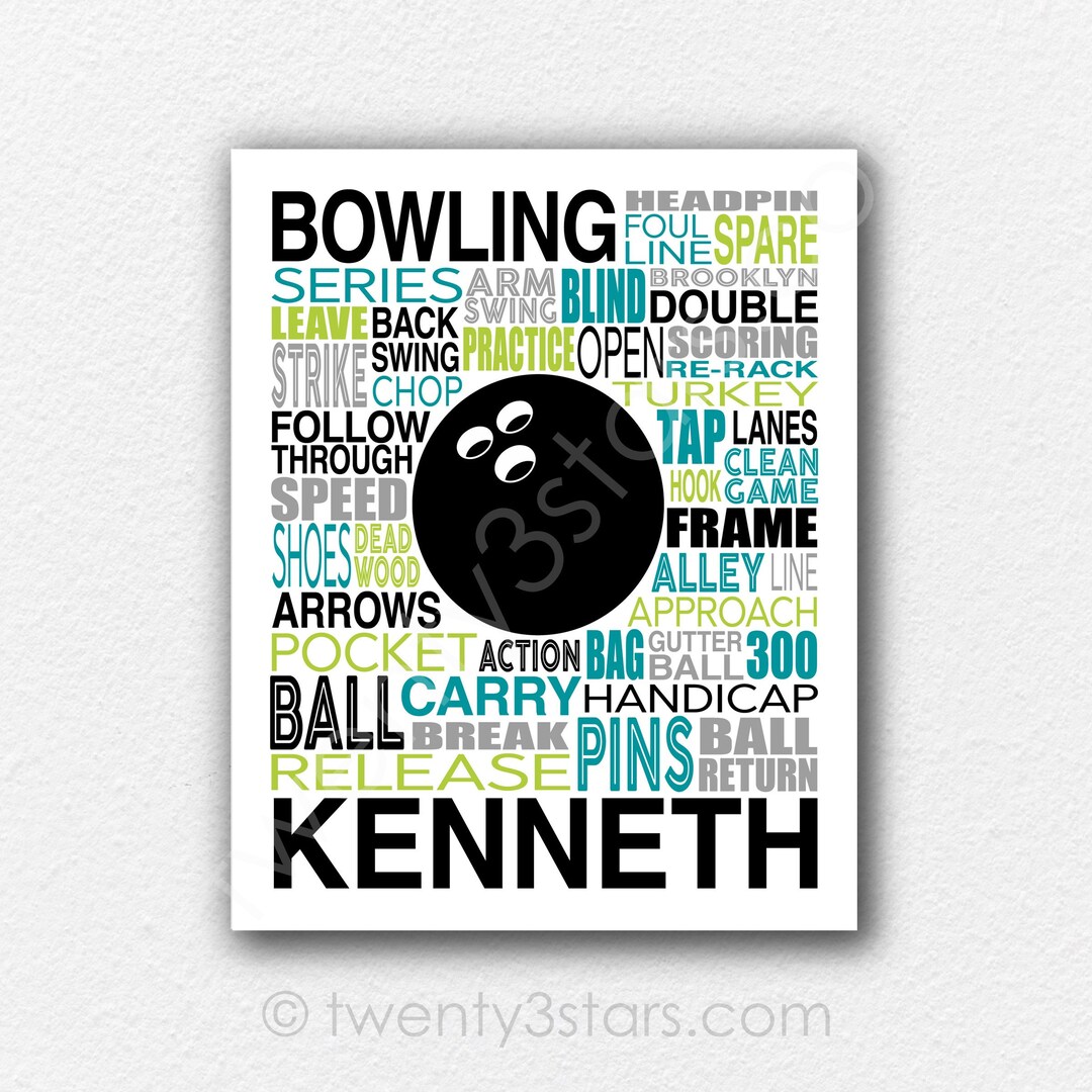 Bowling Word Art Poster, Bowling Lover Gift, Bowling Team Gift, Bowling ...