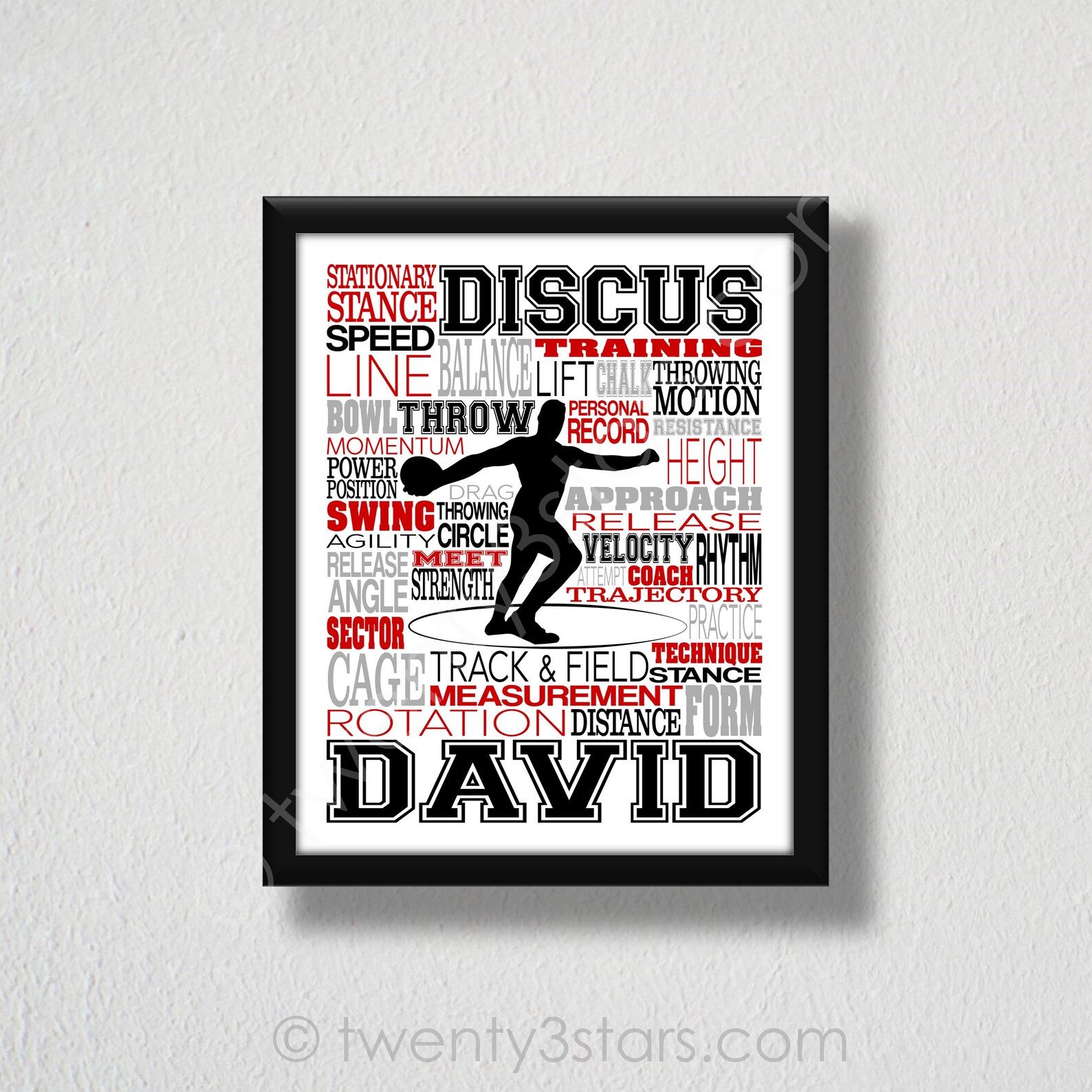 Boy's Discus Poster Track and Field Art Track Team | Etsy