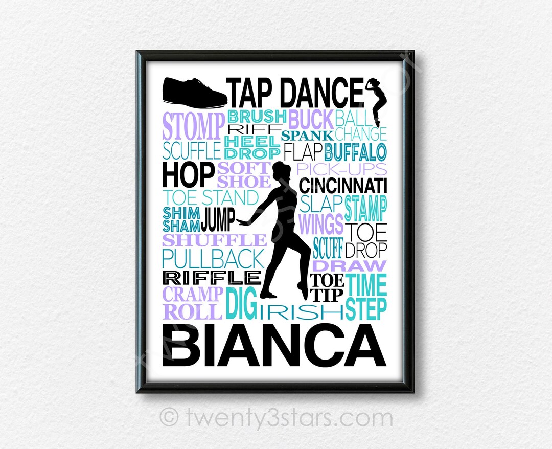 Tap Dance Typography Poster Tap Dancer Art Tap Dancer Gift - Etsy