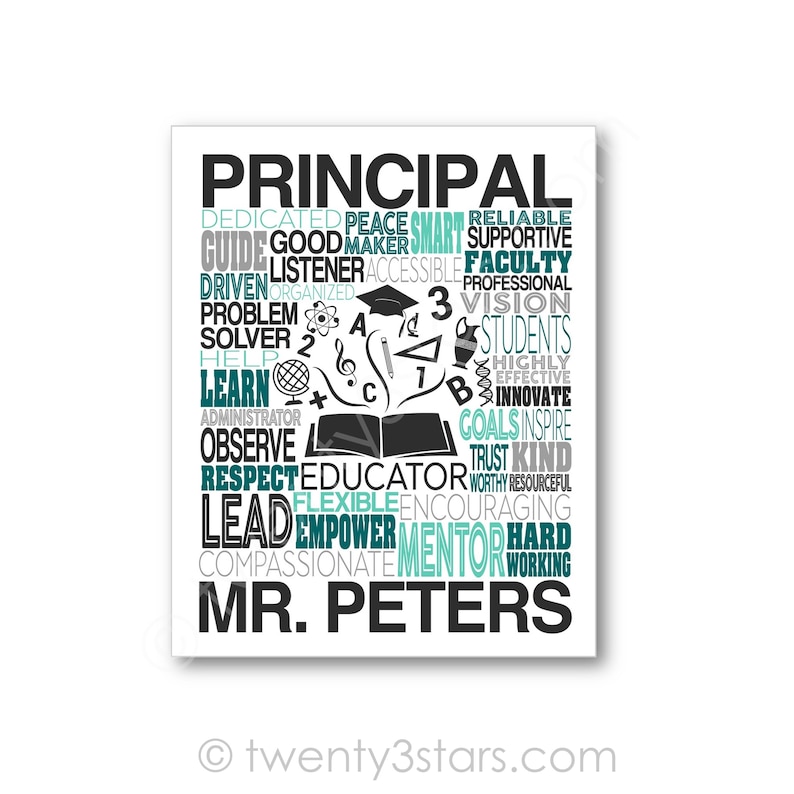 Personalized Principal Poster Educator Gift Gift for School - Etsy