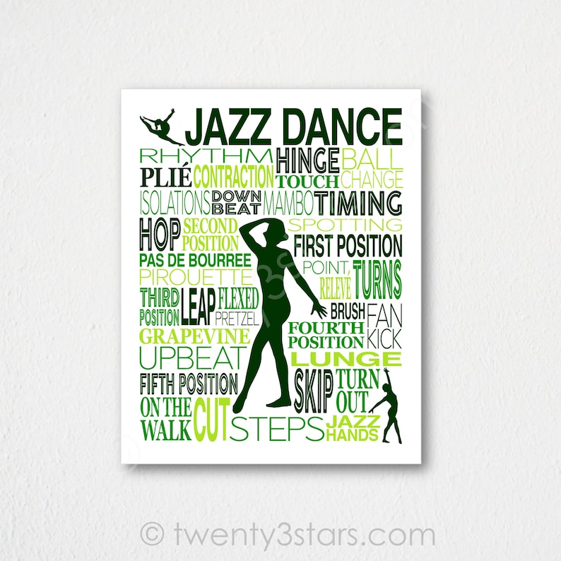 Jazz Dance Typography Poster Personalized Jazz Dancer Art | Etsy
