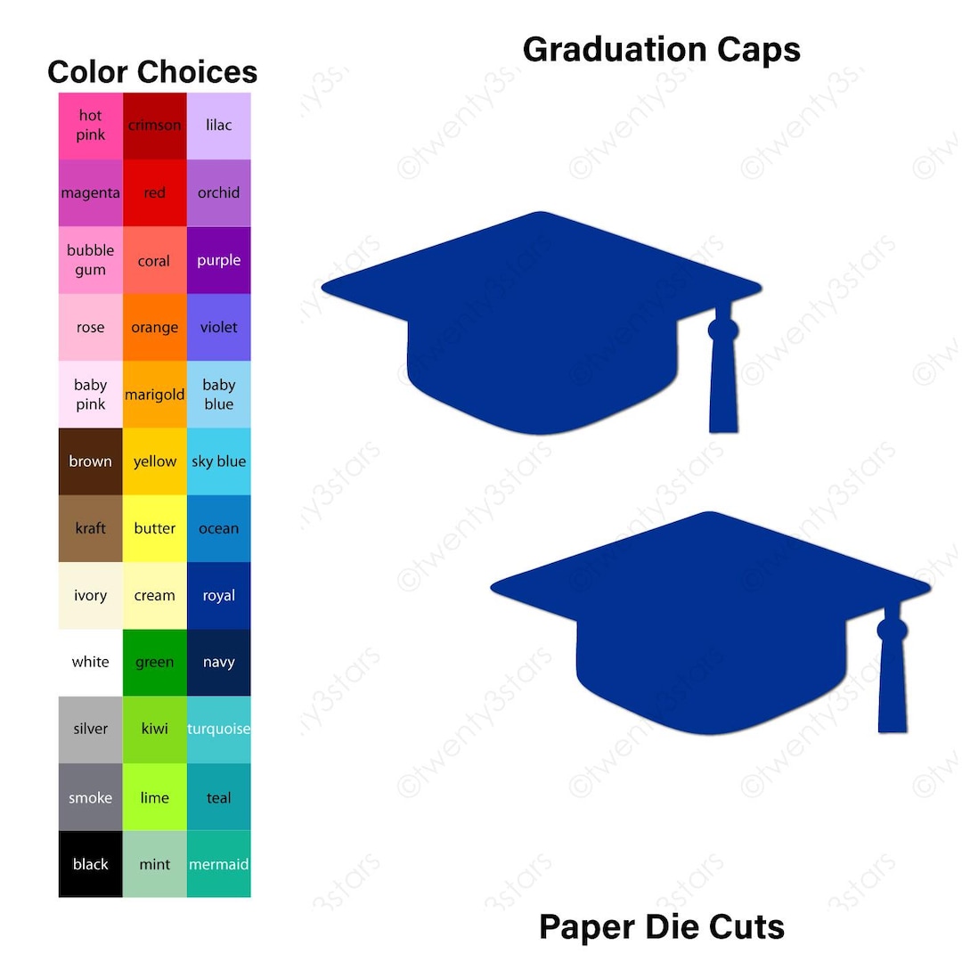 Cardstock Graduation Cap Die Cuts: Grad Party Confetti, Scrapbooking - Etsy