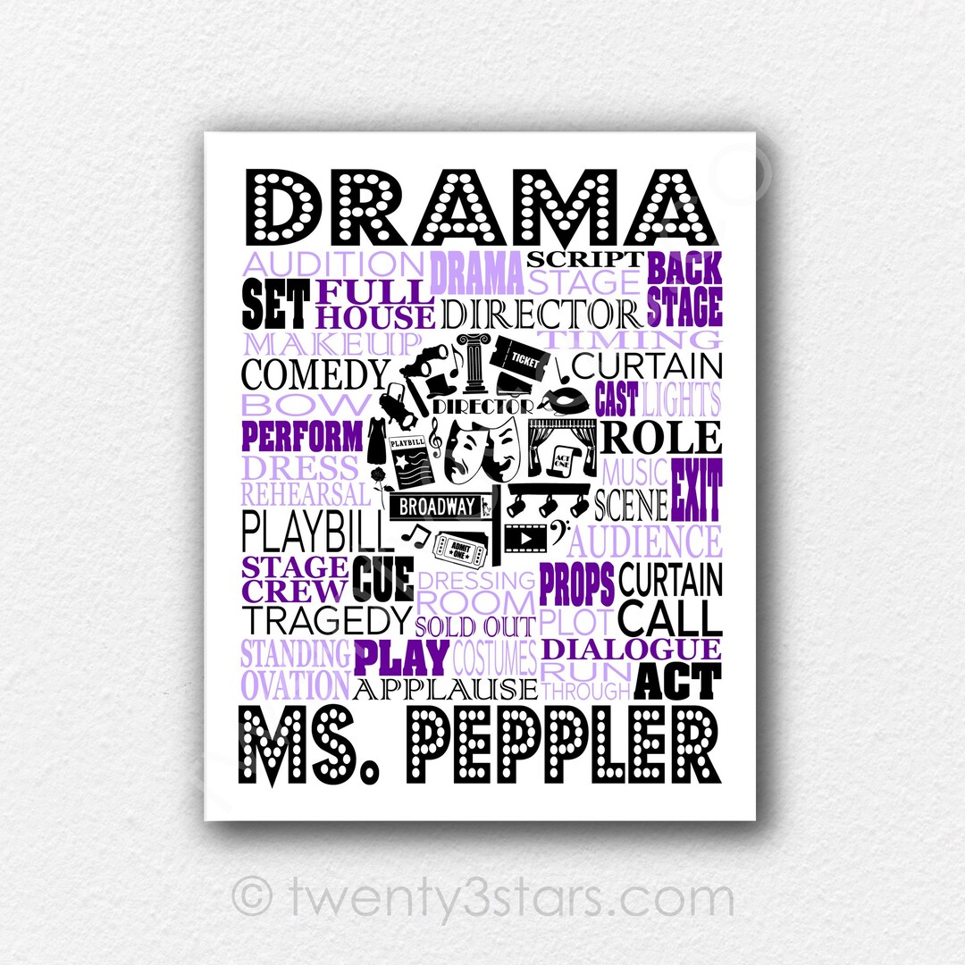 Custom Drama Gift, Theatre Teacher Gift, Gift for Acting Coach, Drama ...