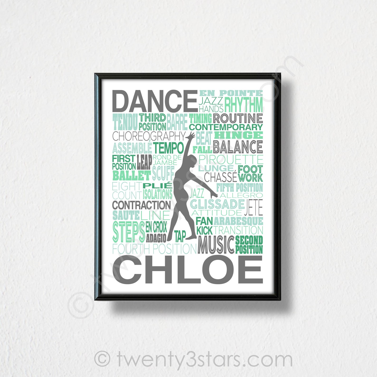 Dance Typography Poster Gift for Dancer Dance Team Art - Etsy