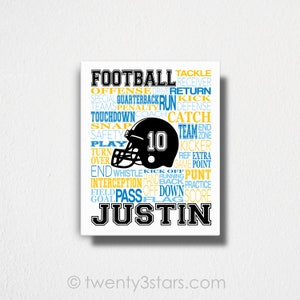 Football Typography Poster, Football Art, Football Team Print, Football ...