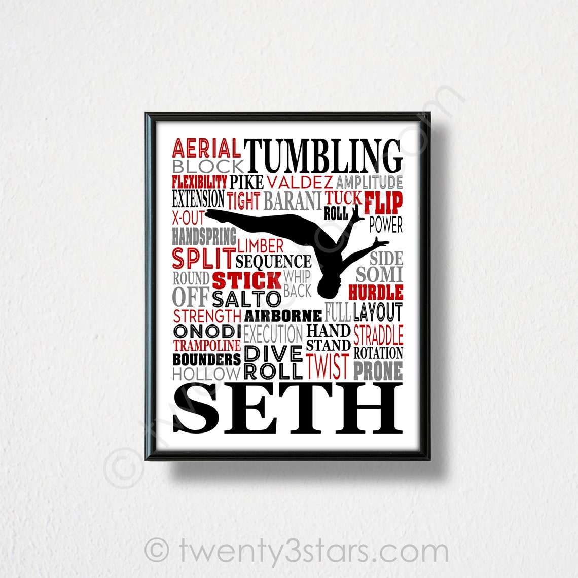 Custom Tumbling Poster Gymnast Gift Gift for Tumbler - Etsy