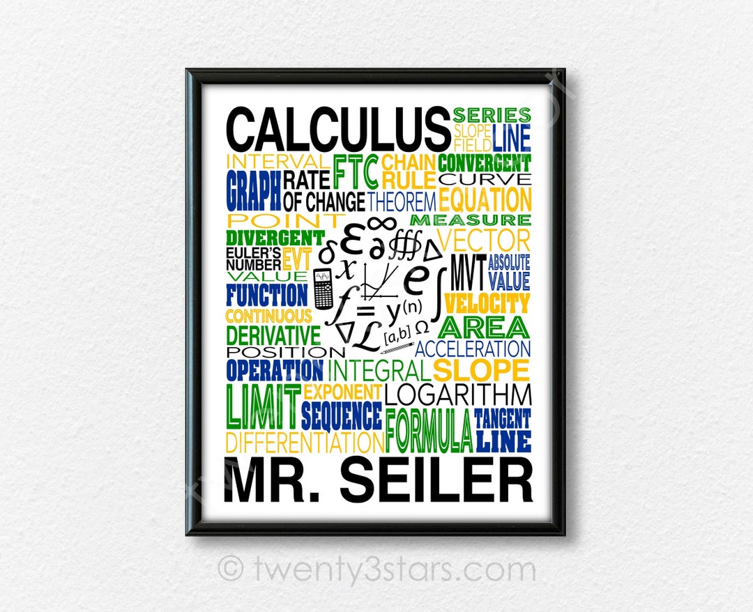 Calculus Teacher Poster, Calculus Gift, Gift for Math Teacher, Calc ...