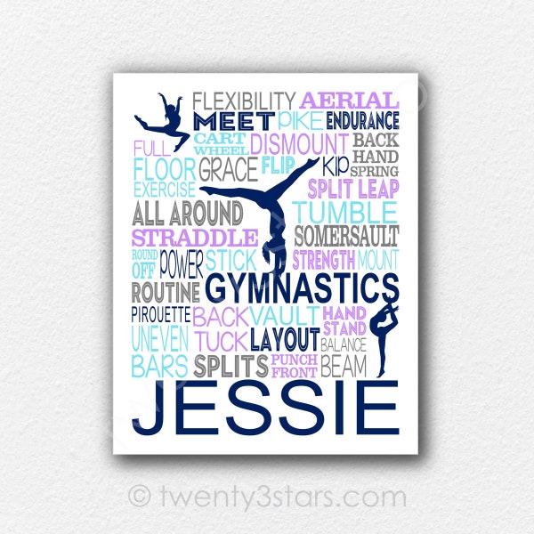 Gymnastics Word Art - Etsy