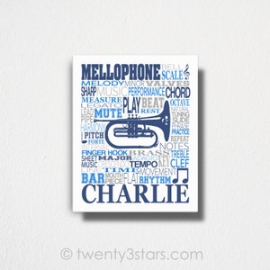 Mellophone Typography Poster Mellophone Player Gift - Etsy