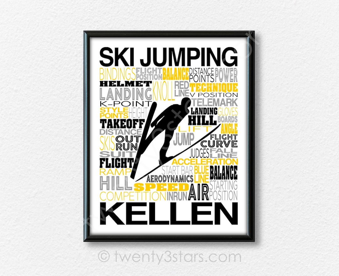 Ski Jumping Typography Art Ski Wall Art Ski Jump Gift Gift - Etsy