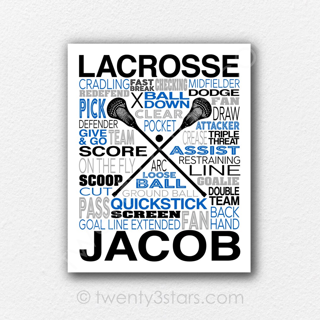 Custom Lacrosse Word Art, Lacrosse Gift, Lacrosse Coach Gift, Lacrosse ...