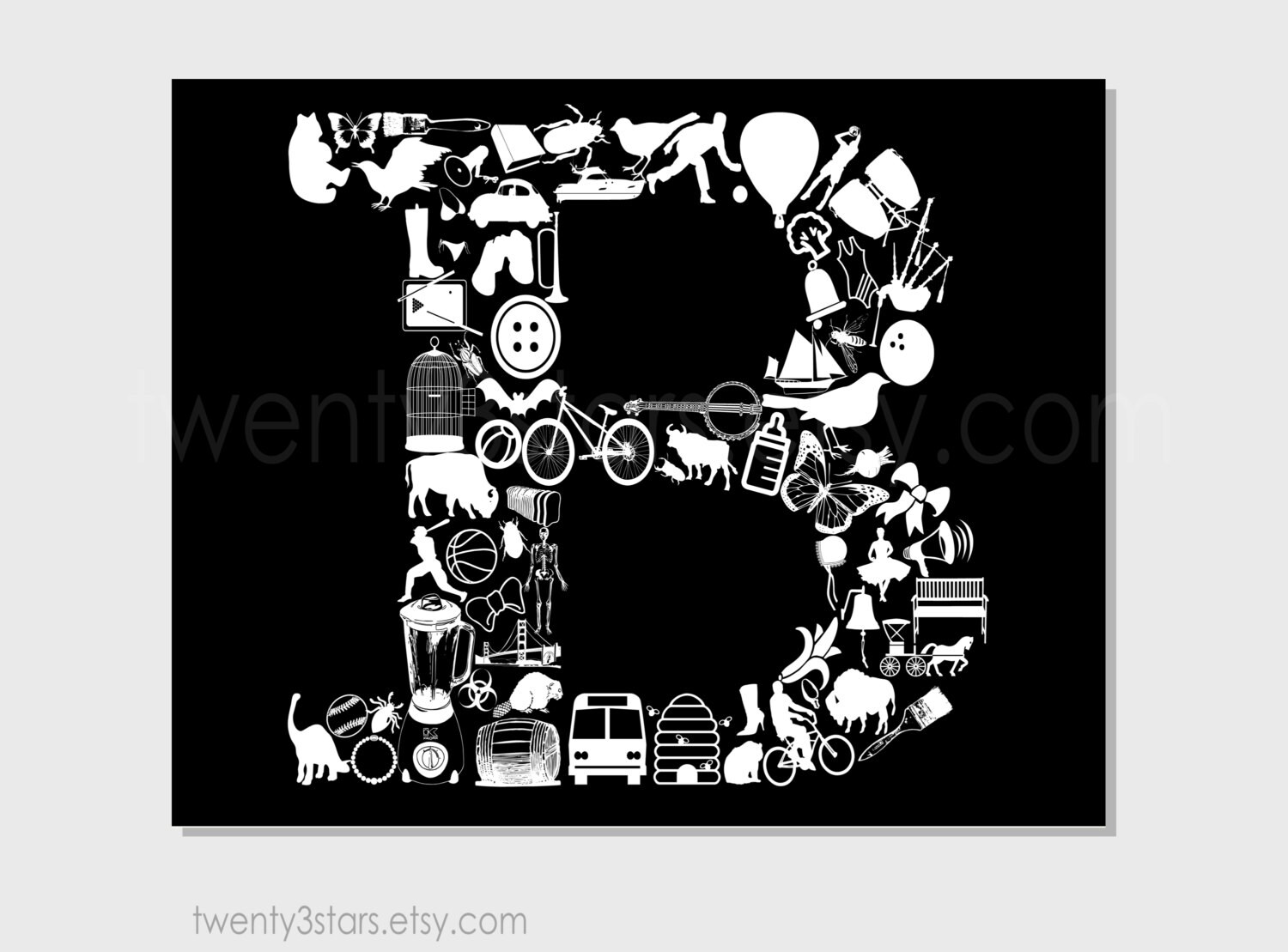 Letter B Poster Letter B is for Art B Nursery Wall Art - Etsy