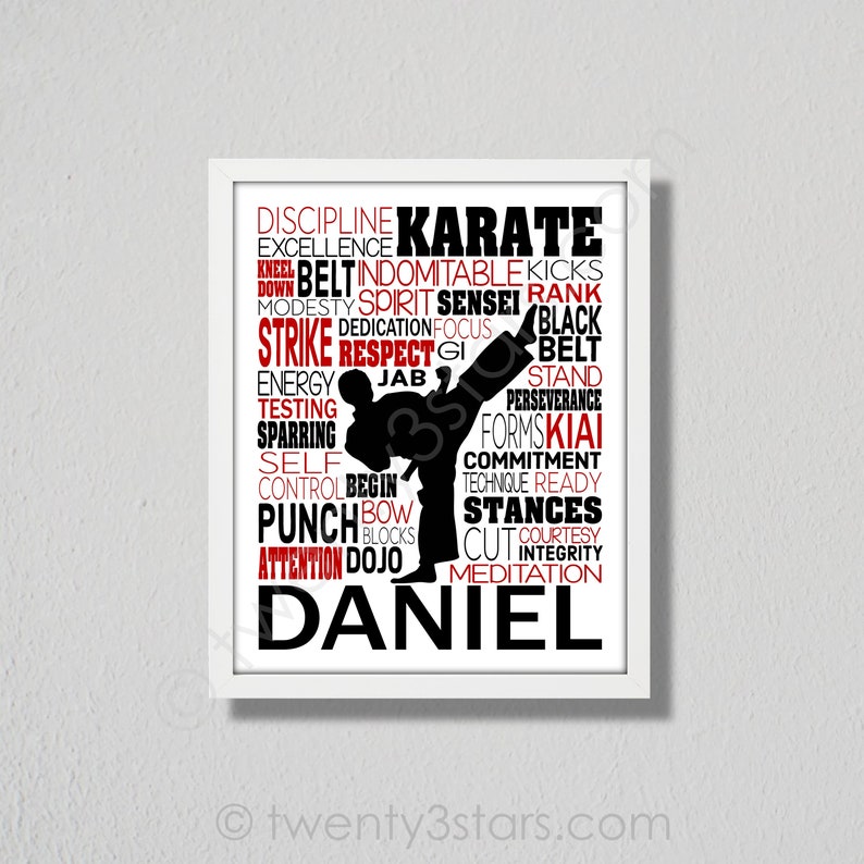 Karate Word Art Karate Gift Karate Coach Gift Gift for - Etsy